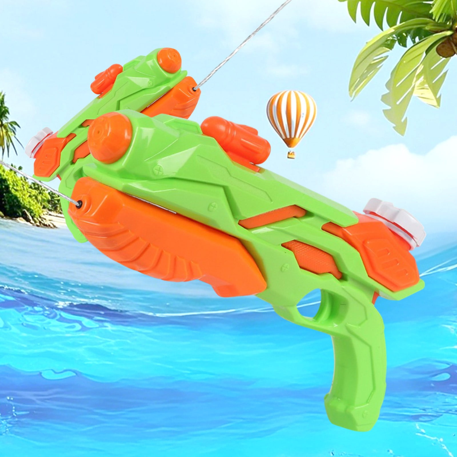 Water Gun, Summer Double Nozzle Compressed Air Shooter with Multi-Color ...