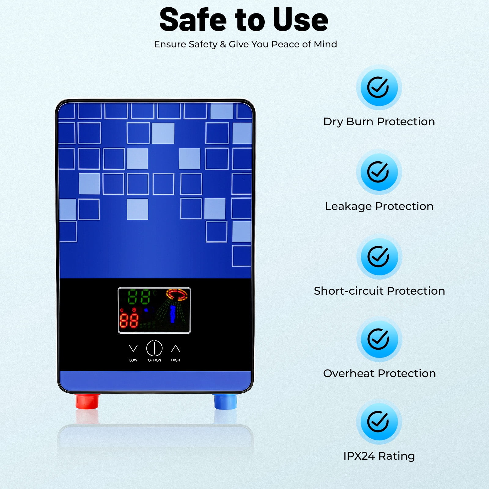 Water Heater, 4500W 110V Electric Water Heater, Instantaneous Water ...