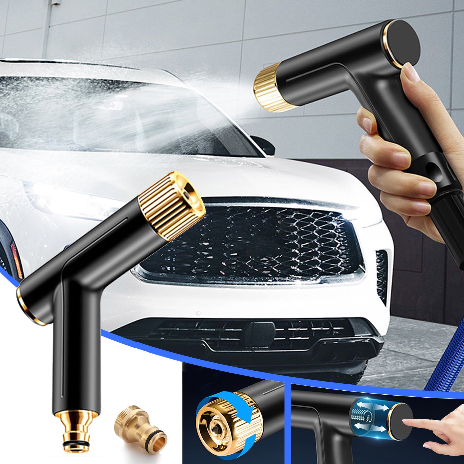 Water Hose Nozzle Garden Hose Nozzle Rotaing Spray Guns For Car Wash ...
