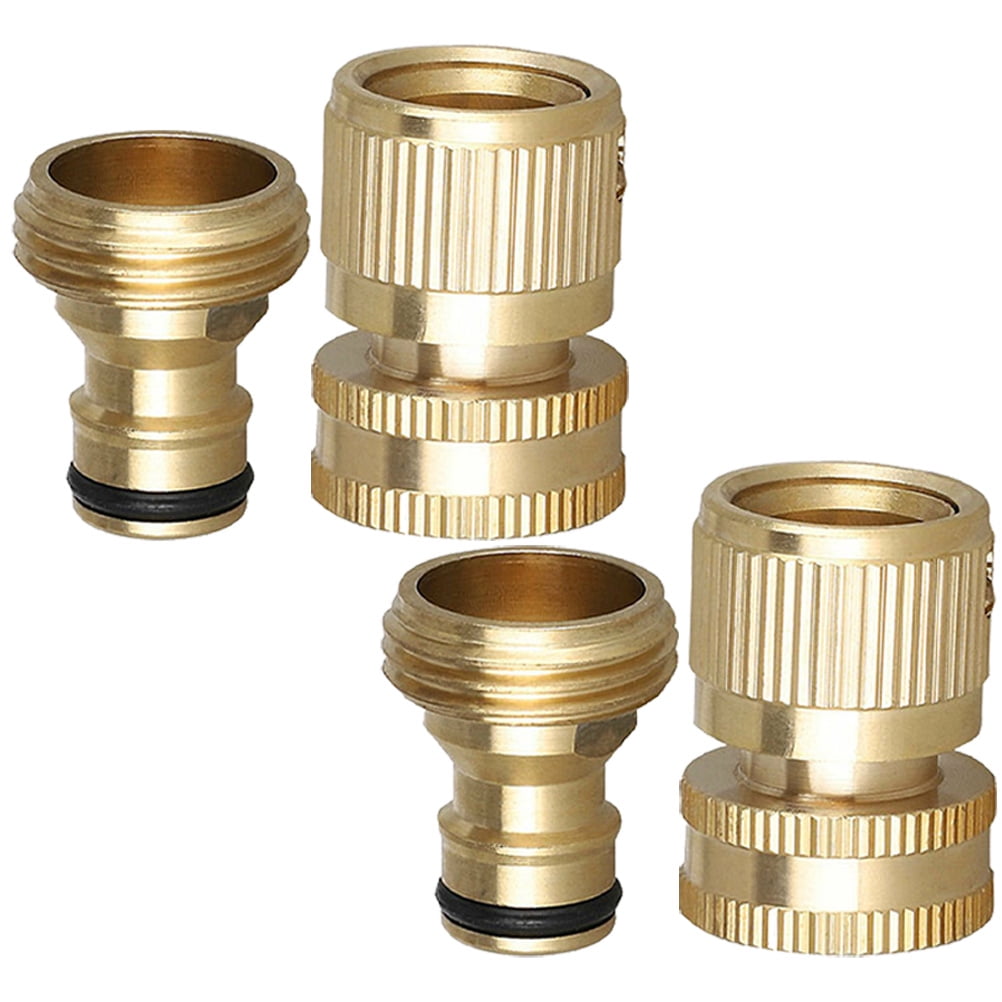 Water Hose Quick Connect Fittings 2 Sets Garden Connector Brass Repair ...