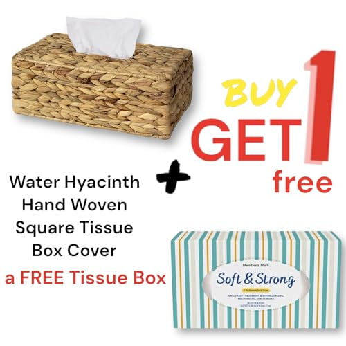 Water Hyacinth Hand Woven Rectangle Tissue Box Cover Holder | Rustic ...