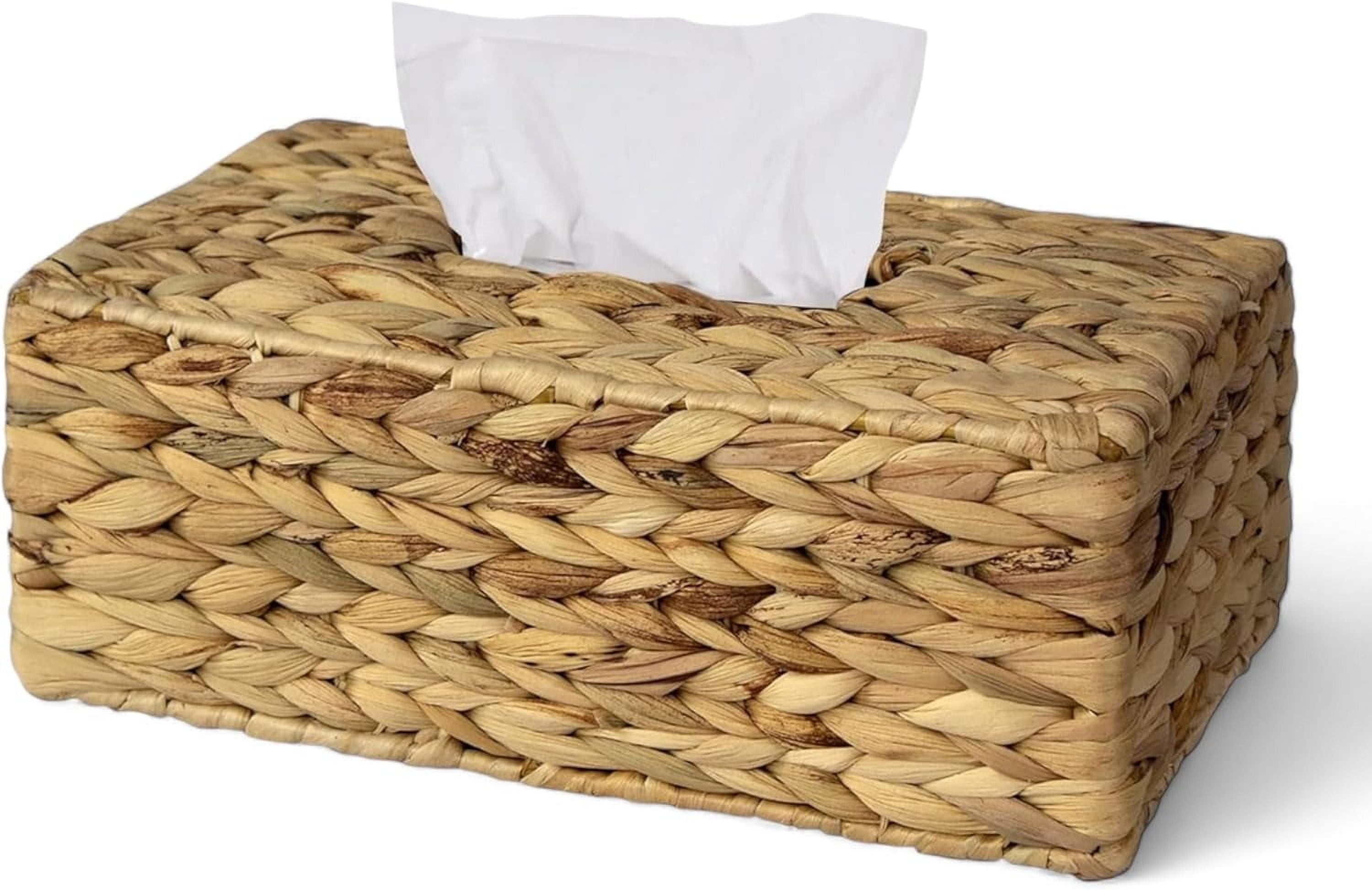 Water Hyacinth Hand Woven Rectangle Tissue Box Cover Holder | Rustic ...