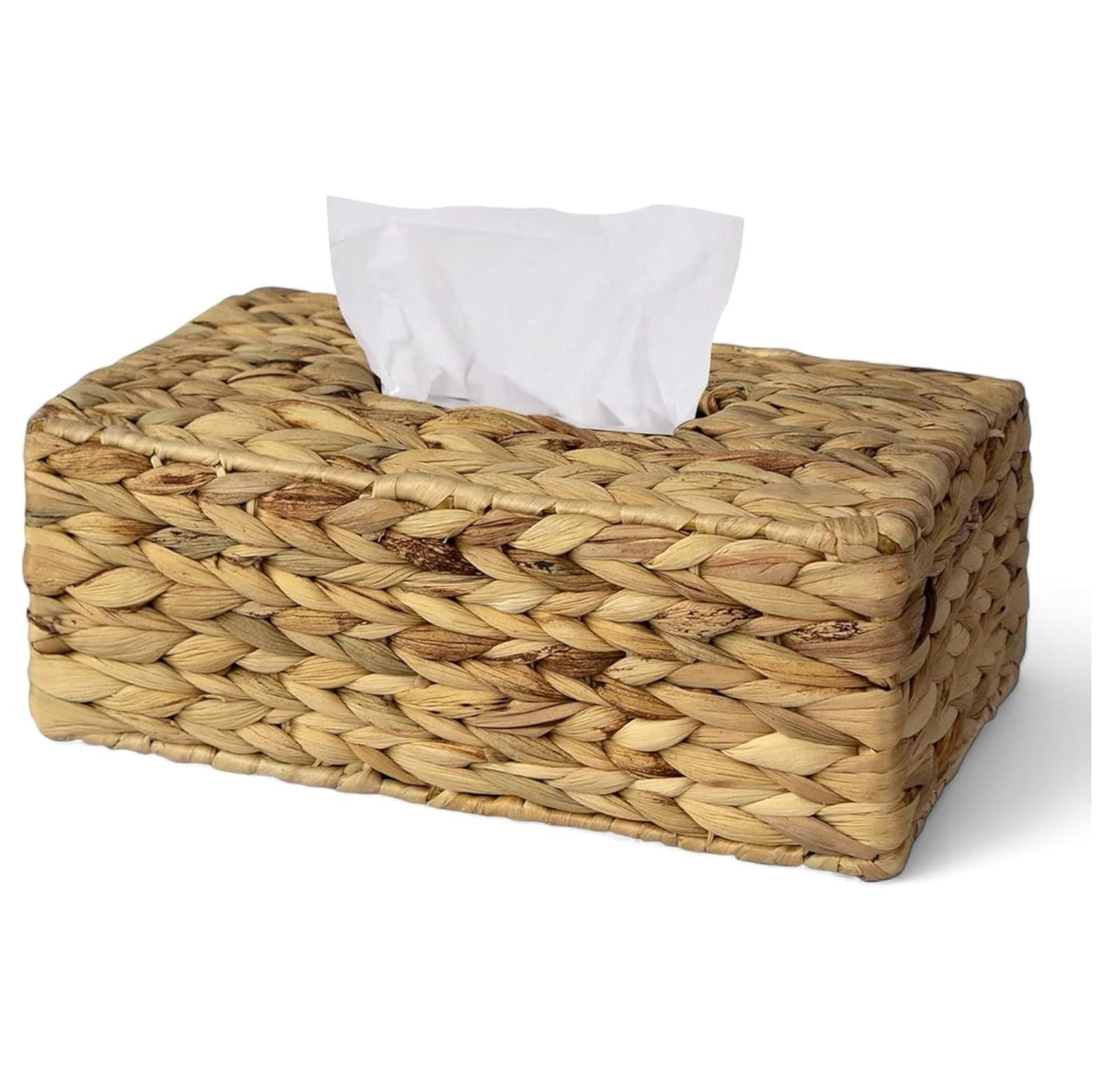 Water Hyacinth Hand Woven Rectangle Tissue Box Cover Holder | Rustic ...