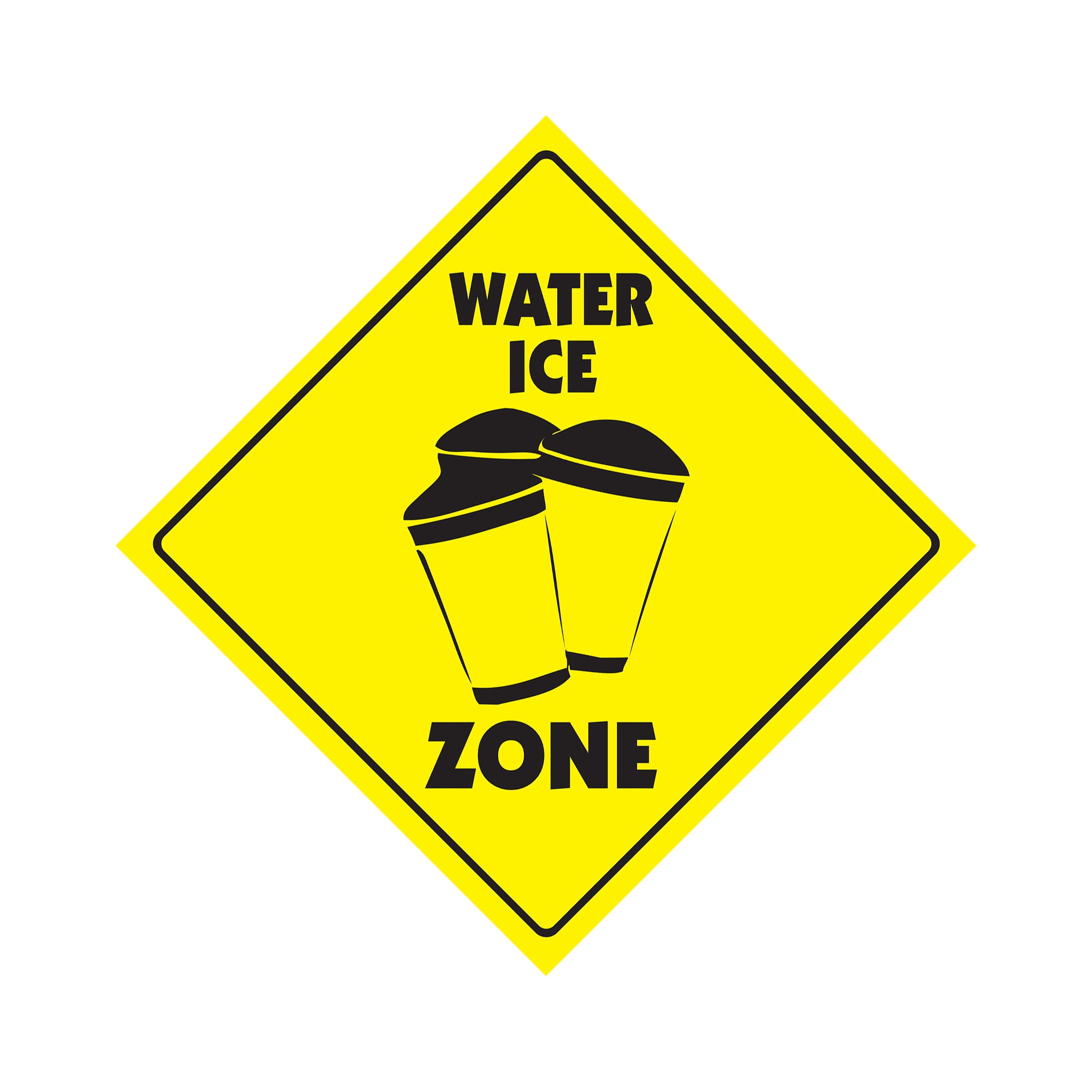Water Ice Crossing Sign Zone Xing | Indoor/Outdoor | 17" Tall Italian ...
