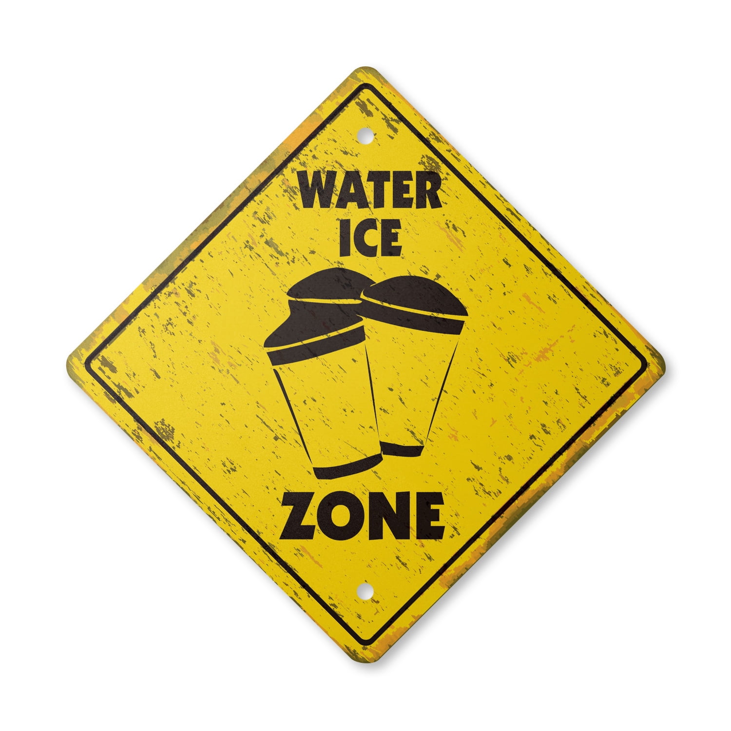 Water Ice Vintage Crossing Sign Zone Xing | Indoor/Outdoor Plastic | 20 ...