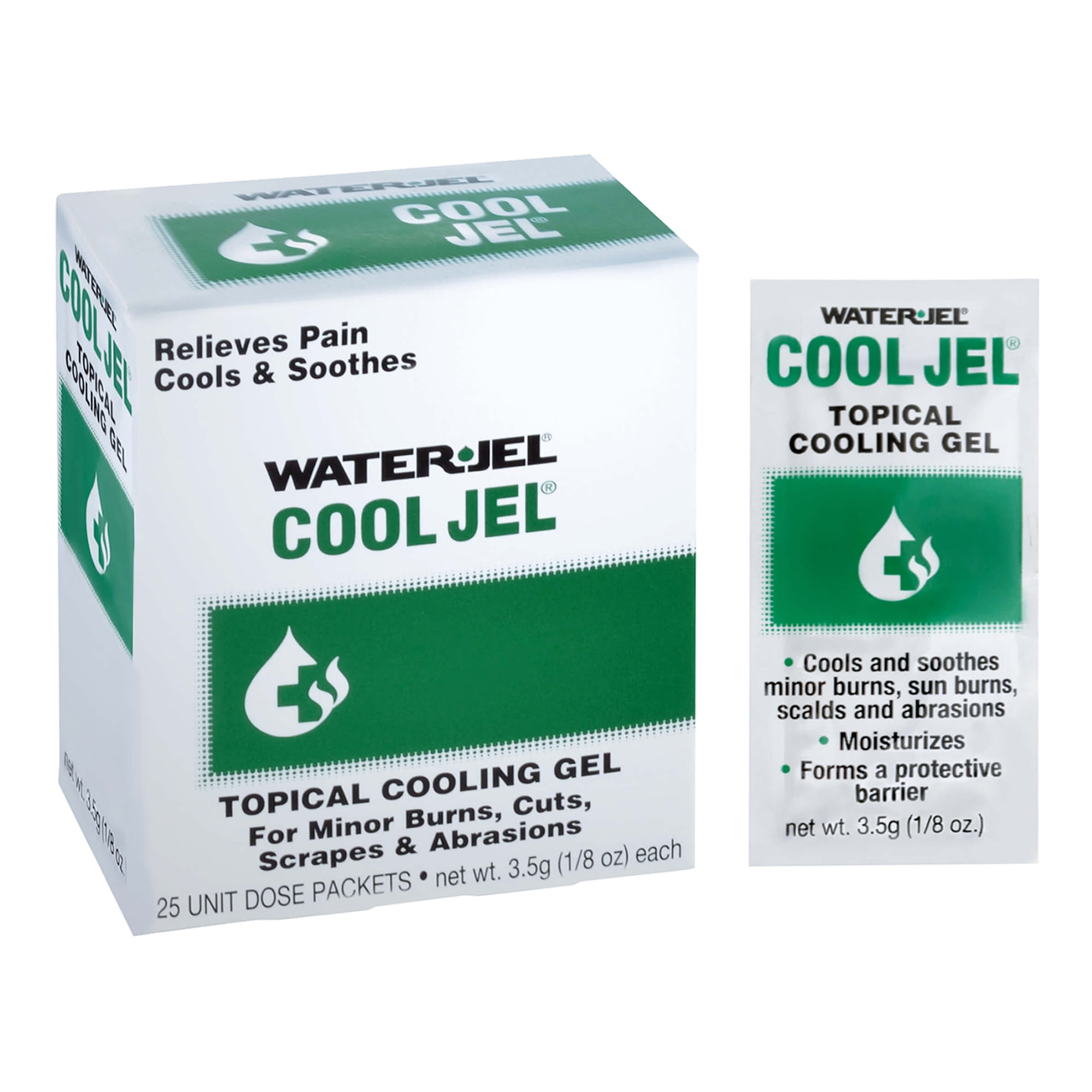 Water Jel Cool Jel Burn Relief 3.5 Gram Individual Packet Topical Gel 2 ...