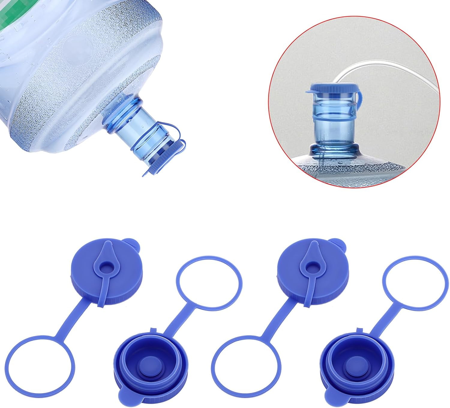 Water Jug Cap,5Pcs Silicone Water Bottle Caps Cover for 2-5 Gallon ...