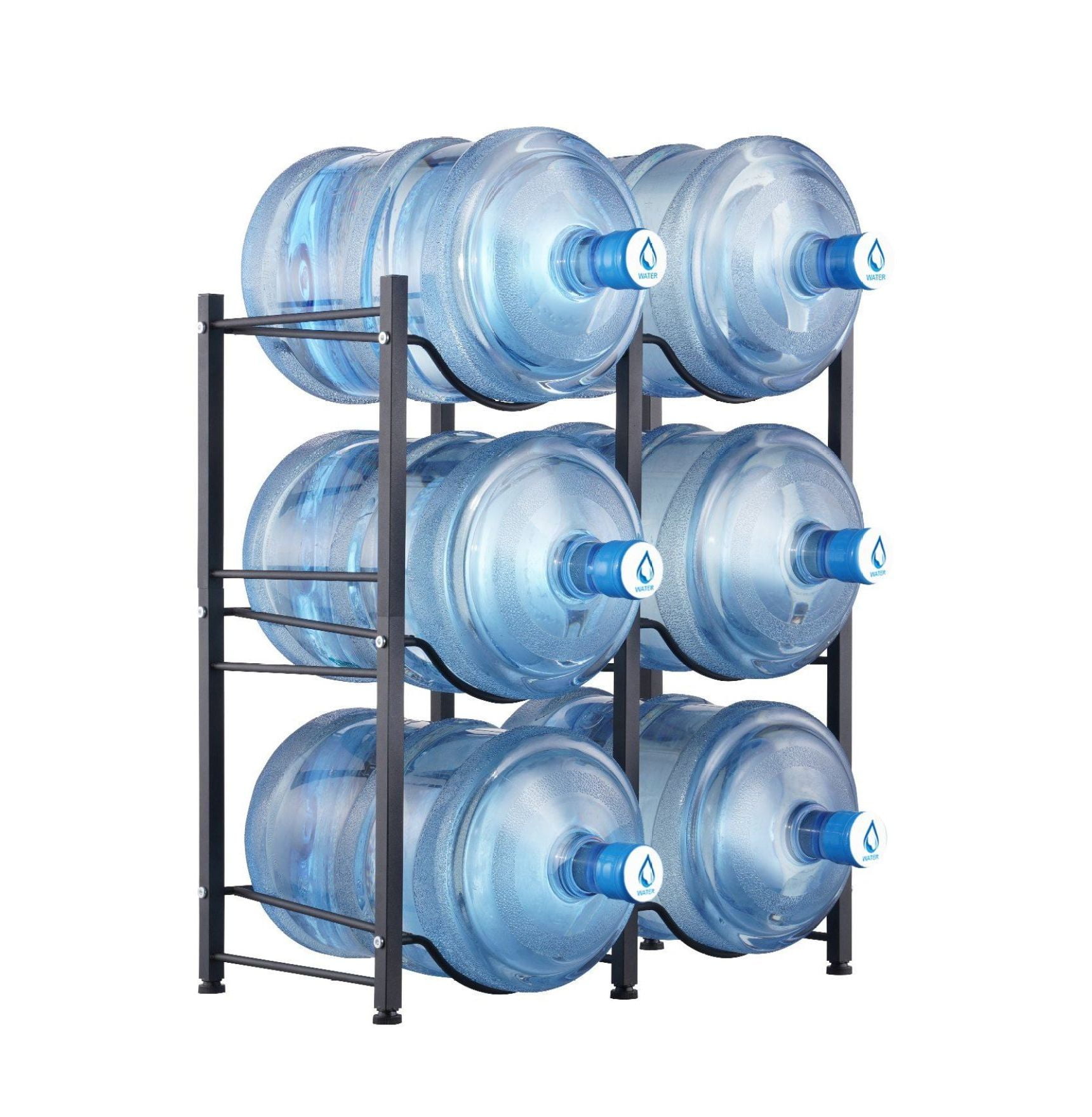 Water Jug Holder 3-Tier - 6 Bottle Rack - Heavy Duty Cast Iron - Space ...