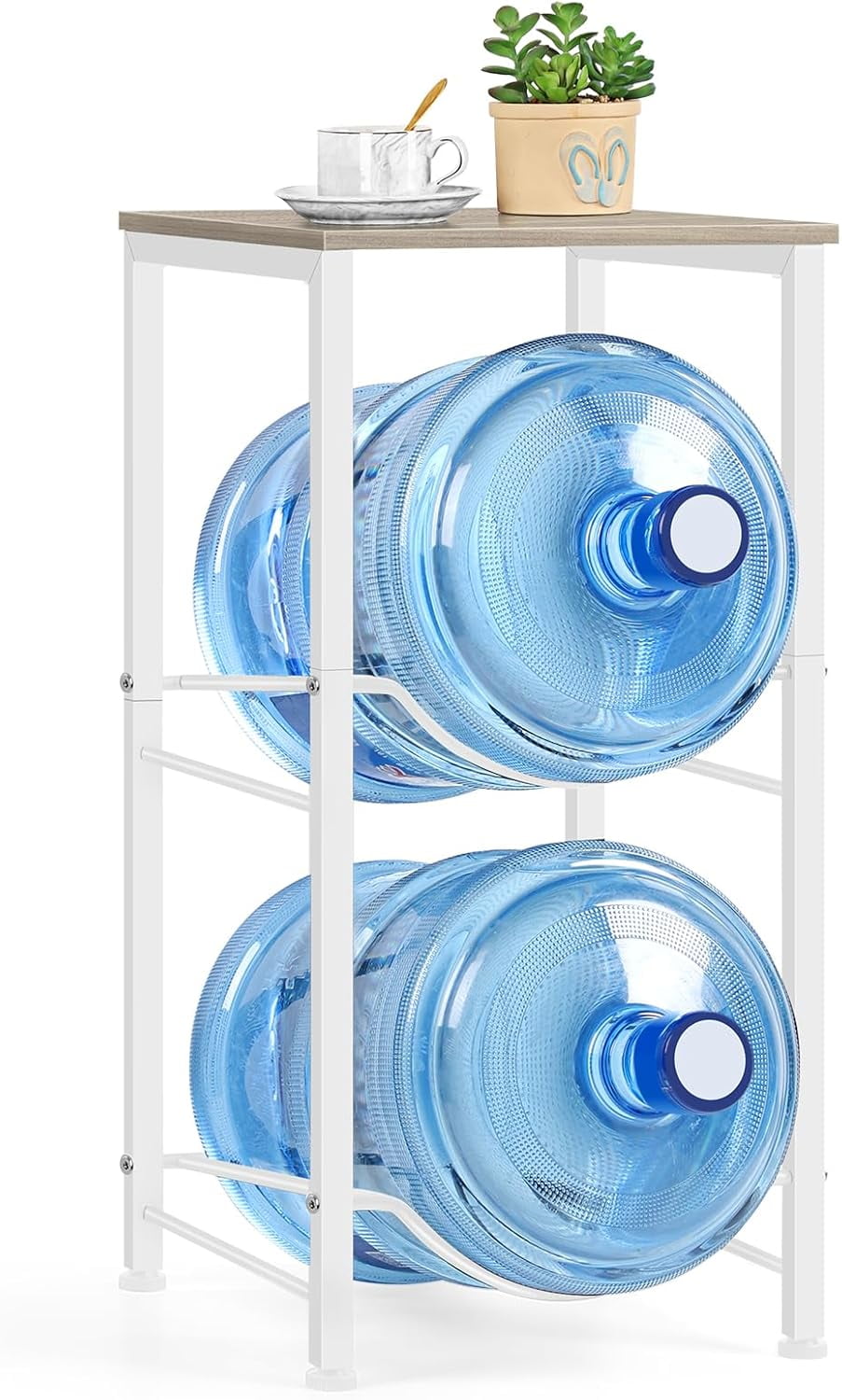 Water Jug Holder 5 Gallon Water Bottle Holder with Top Shelve 2 Tier ...