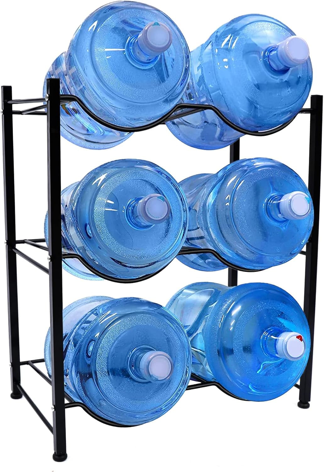 Water Jug Rack 3-tier Water Bottle Holder Storage Rack 6 Bottles Water ...