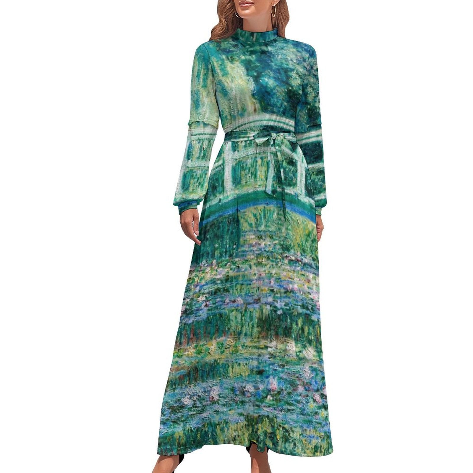 Water Lilies And Bridge Long Dress Women's Summer Skirt Dress for Women ...
