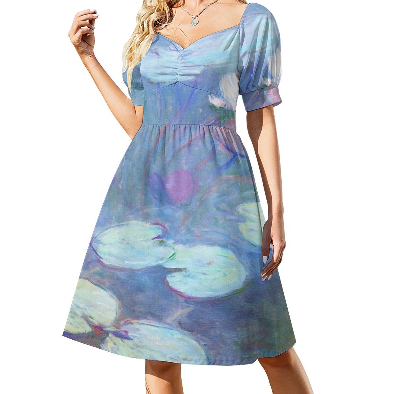 Water Lilies Mt pastel pond Sleeveless Dress Beachwear birthday dress ...
