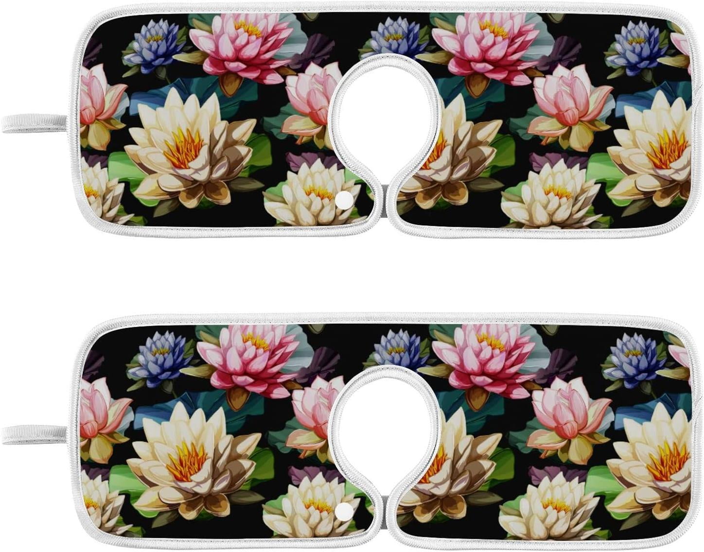 Water Lily Colorful Sink Splash Guard for Faucet 2 Packs Faucet ...