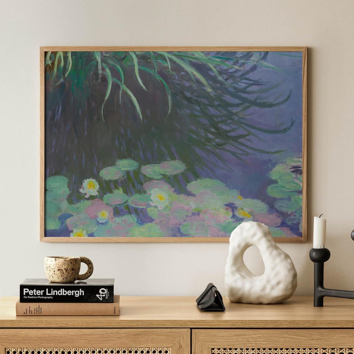 Water Lily Pond Wall Art Impressionist Garden Serene Botanical ...