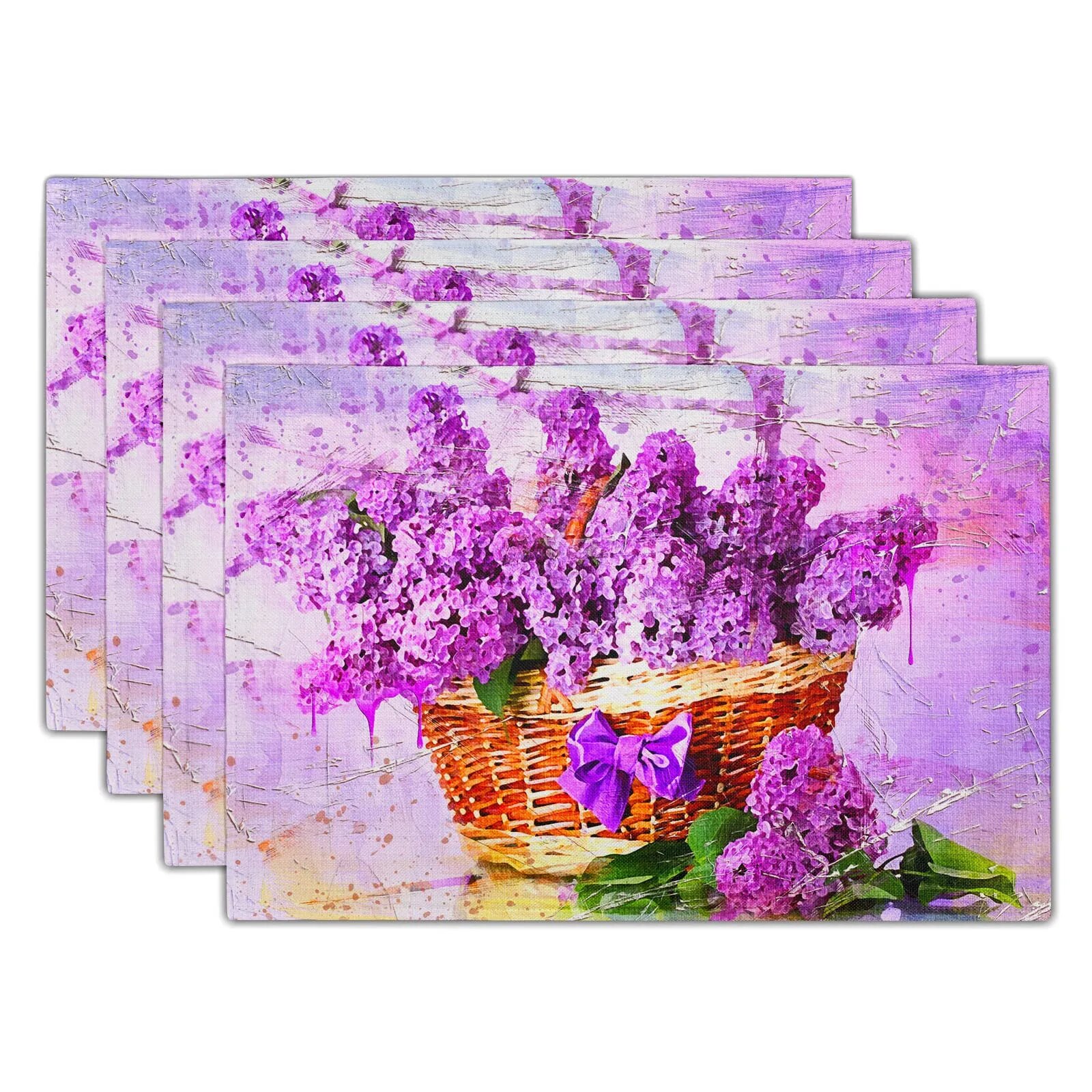 Water Lily Table Mat Summer Flower Pond Place Mat Linen Table Pad Heat ...