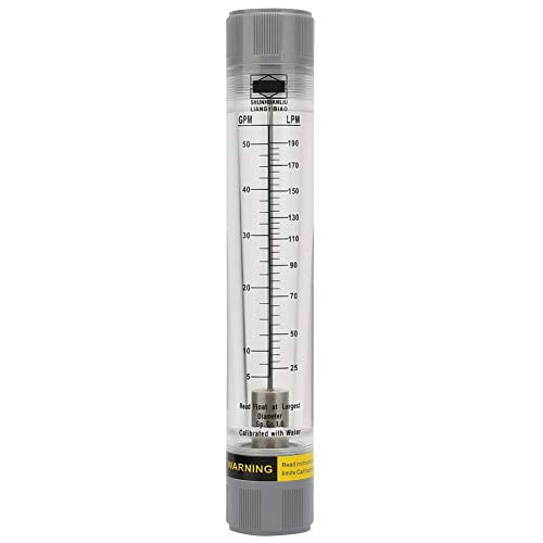 Water Liquid Flowmeter 1" PT Female Threaded, 5-50GPM Clear Acrylic ...