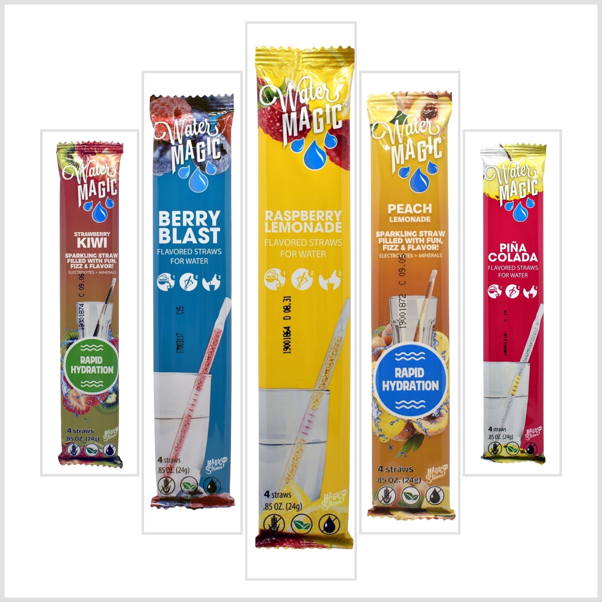 Water Magic Flavoring Straws Variety Pack (8ct Bundle/32ct) – Raspberry ...