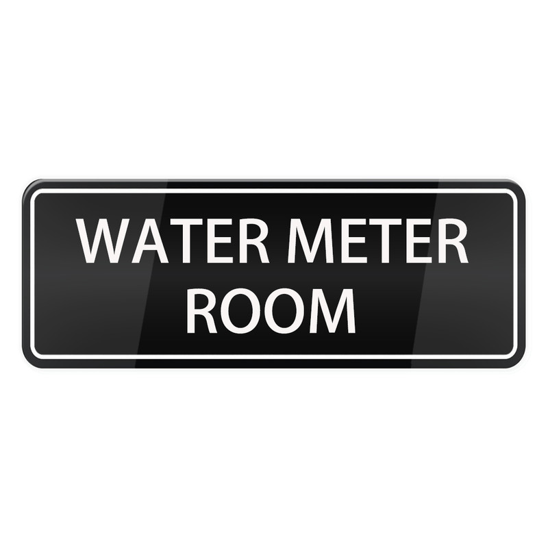 Water Meter Room Sign For House Door, Plastic Self-Adhesive Signs For ...