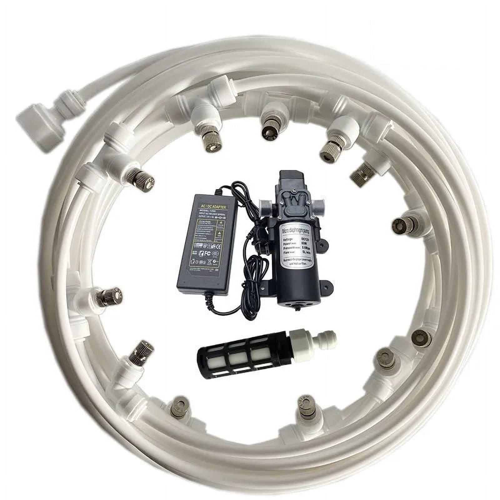 Water Mist Pump 12V 60W Smart Timer Watering Kit Slip Lock Mist Nozzle ...
