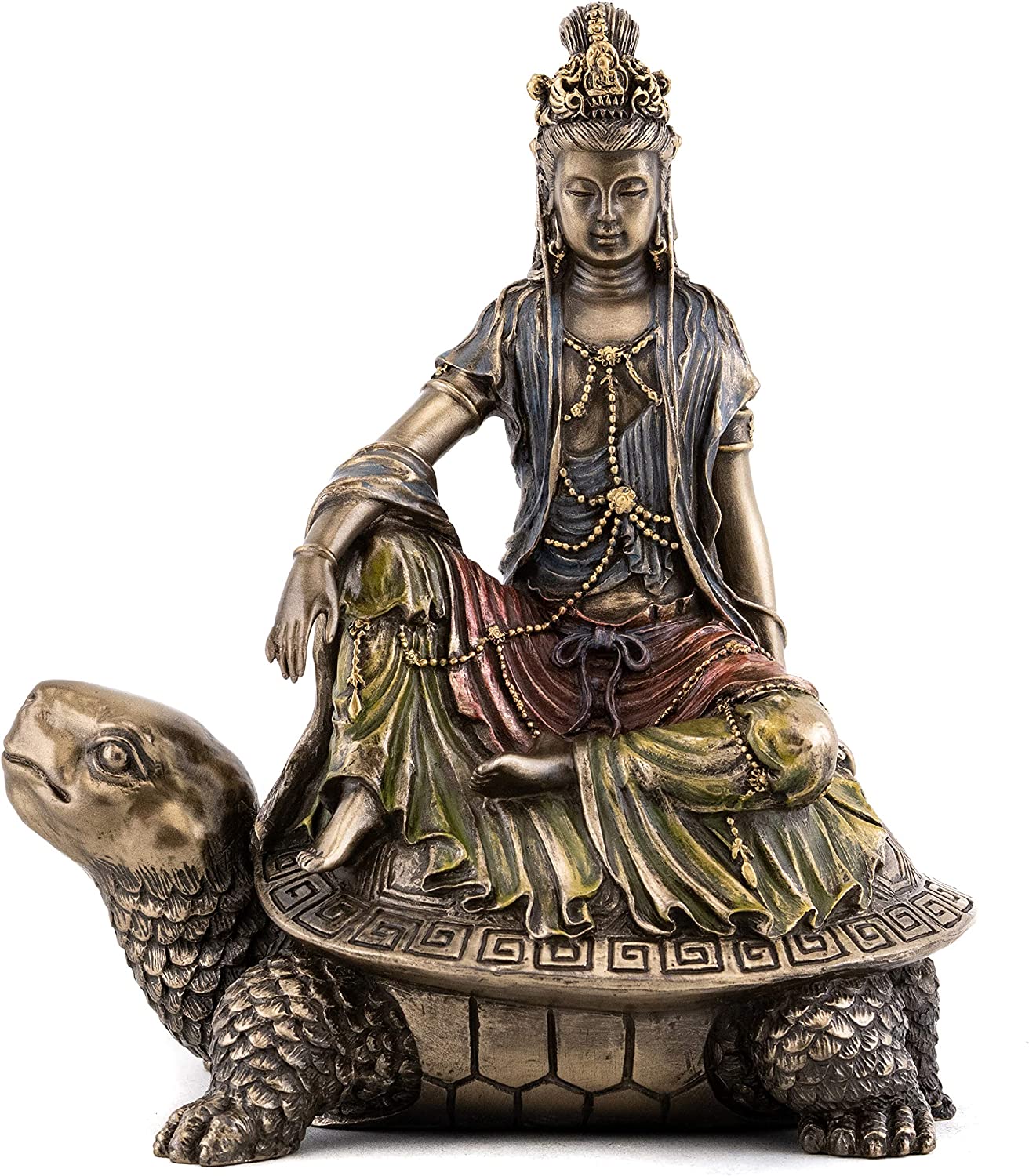 Water Moon Quan Yin's Journey on Sea Turtle Statue- Kwan Yin Goddess of ...