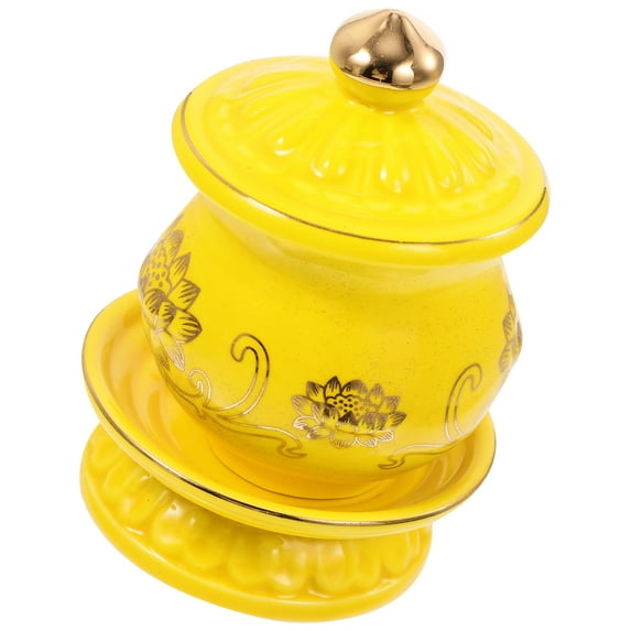 Water Offering Cup Ritual Bowl Relief Lotus Flower Cup Temple Water ...