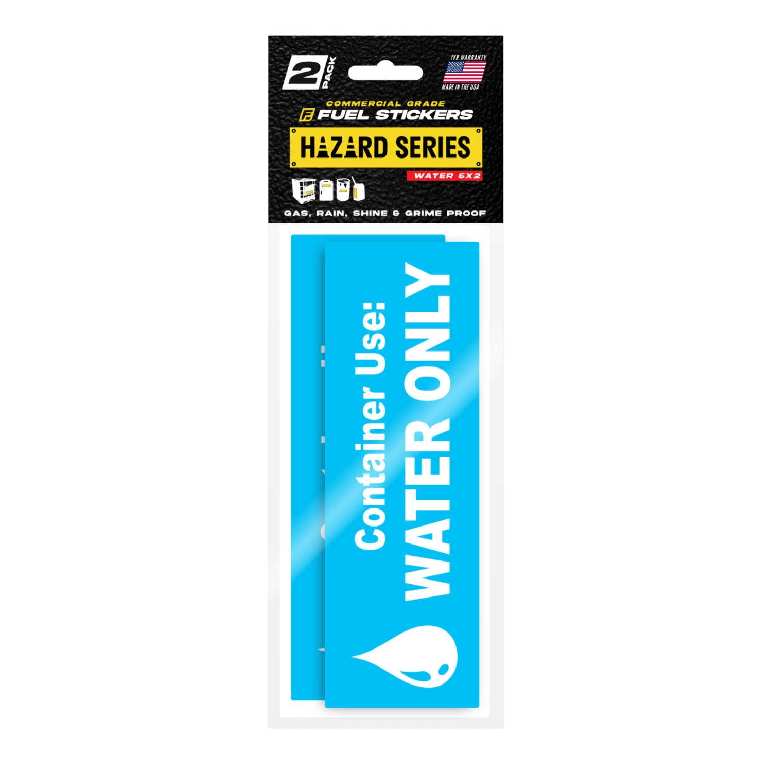 Water Only Sticker | 2x6 | 2 Pack - Walmart.com