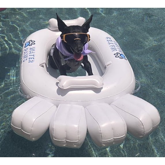 Water Paws Floaty Inflatable Dog Float - Small Breed Size - White ...