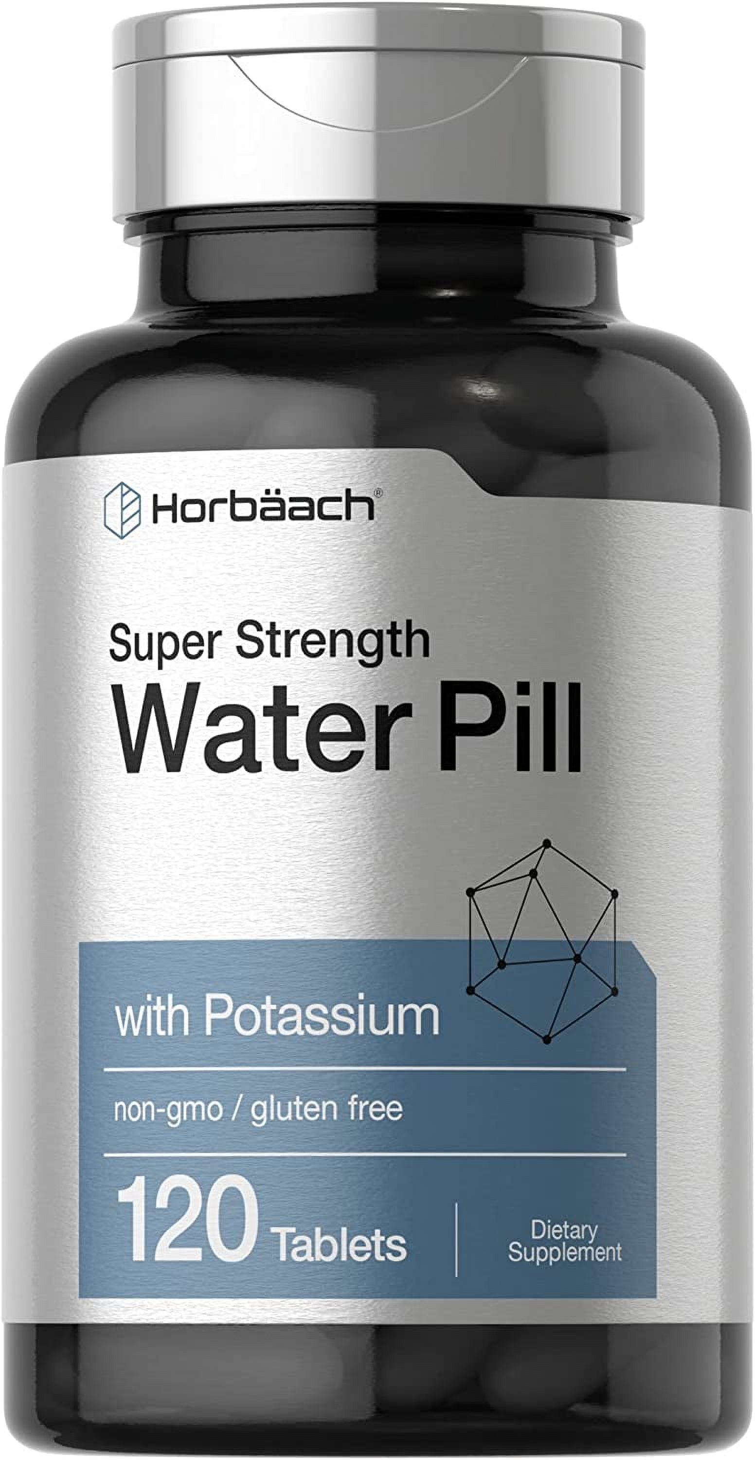 Horbaach Super Strength Water Pills | Herbal Supplement | 120 ...
