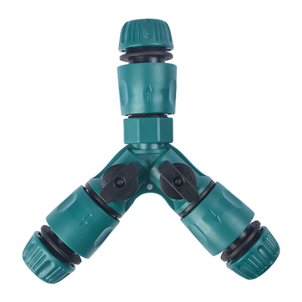 Water Pipe 3 Way Hose Splitter INLINE & 2 ON/OFF Taps 3 Female Hose ...
