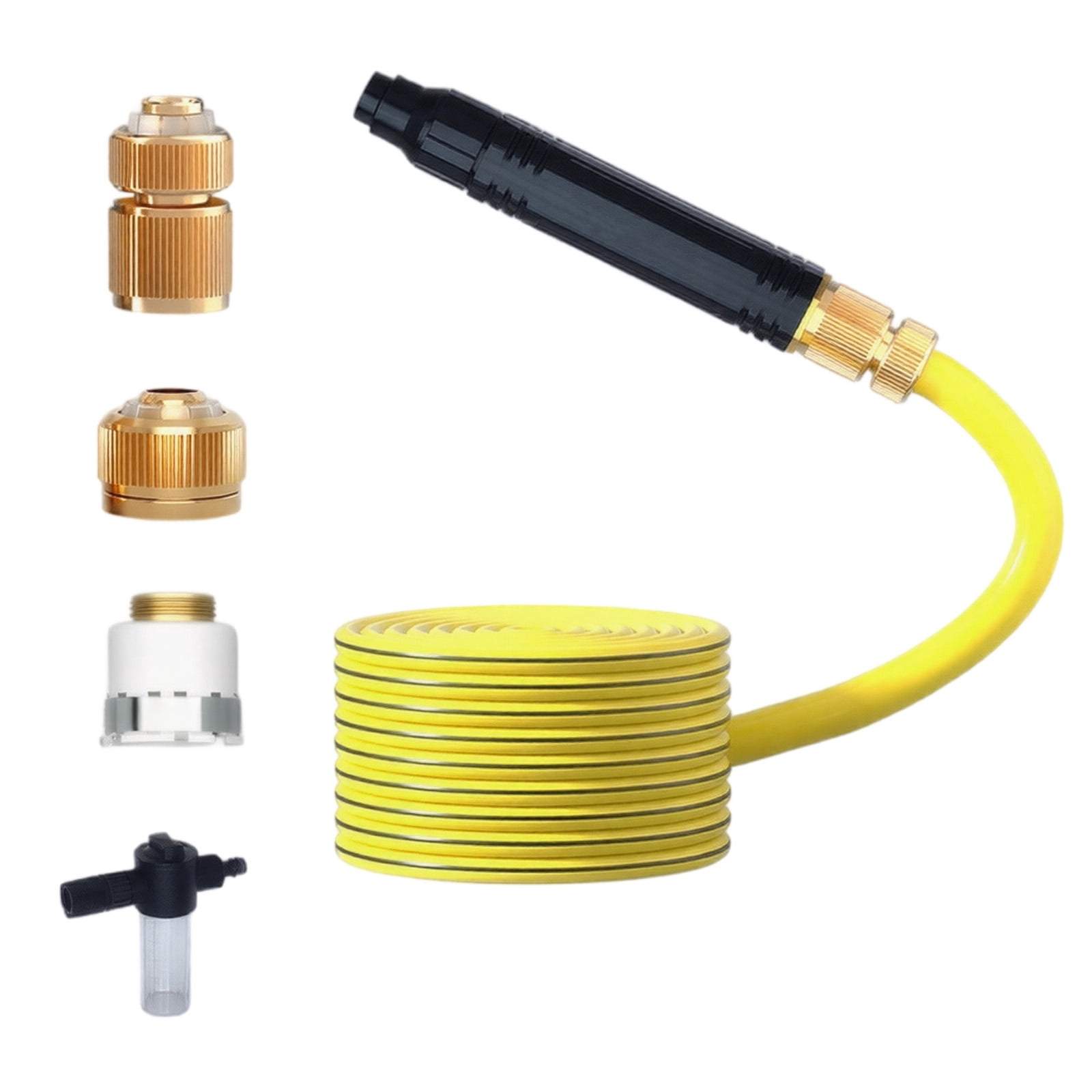 Water Pipe Garden Hose Nozzle, 4 Connectors & 10M Adjustable Spray High ...