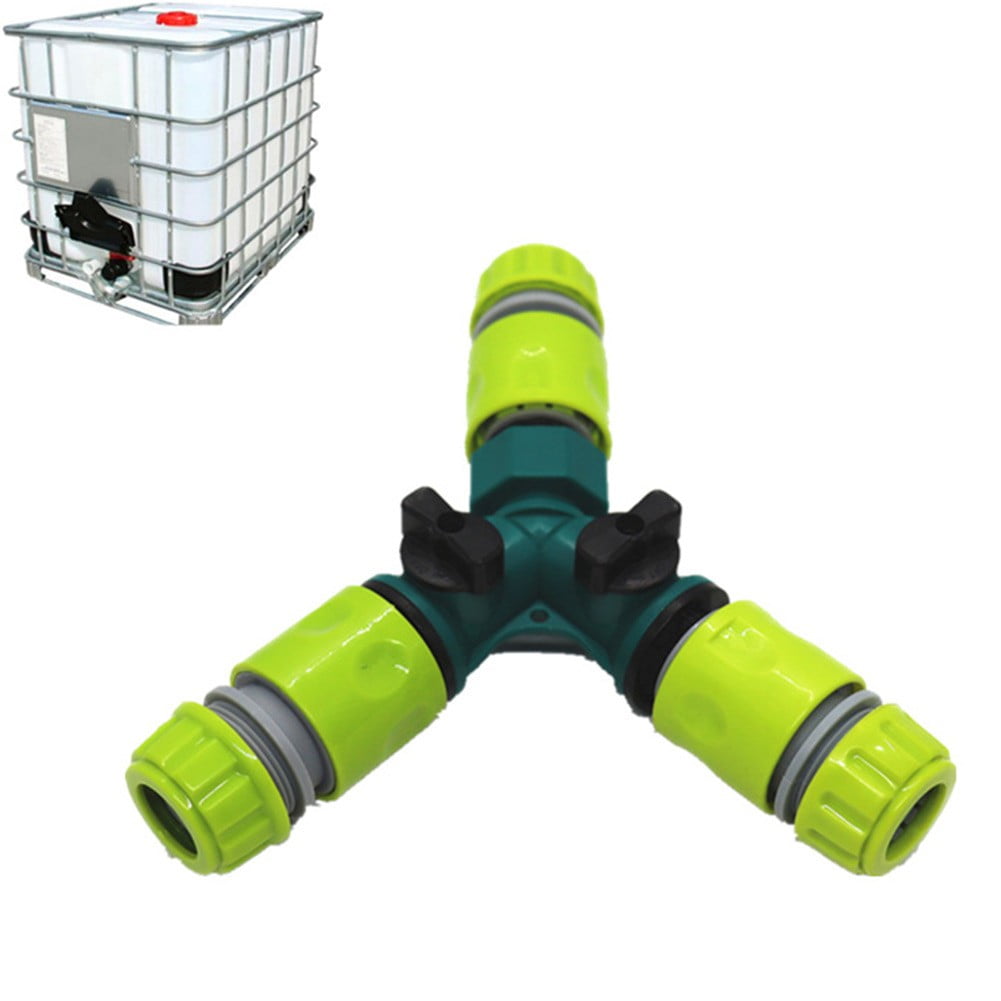 Water Pipe Splitter Plastic Y-Shaped 3-Way Lawn Connectors Quick Hose ...