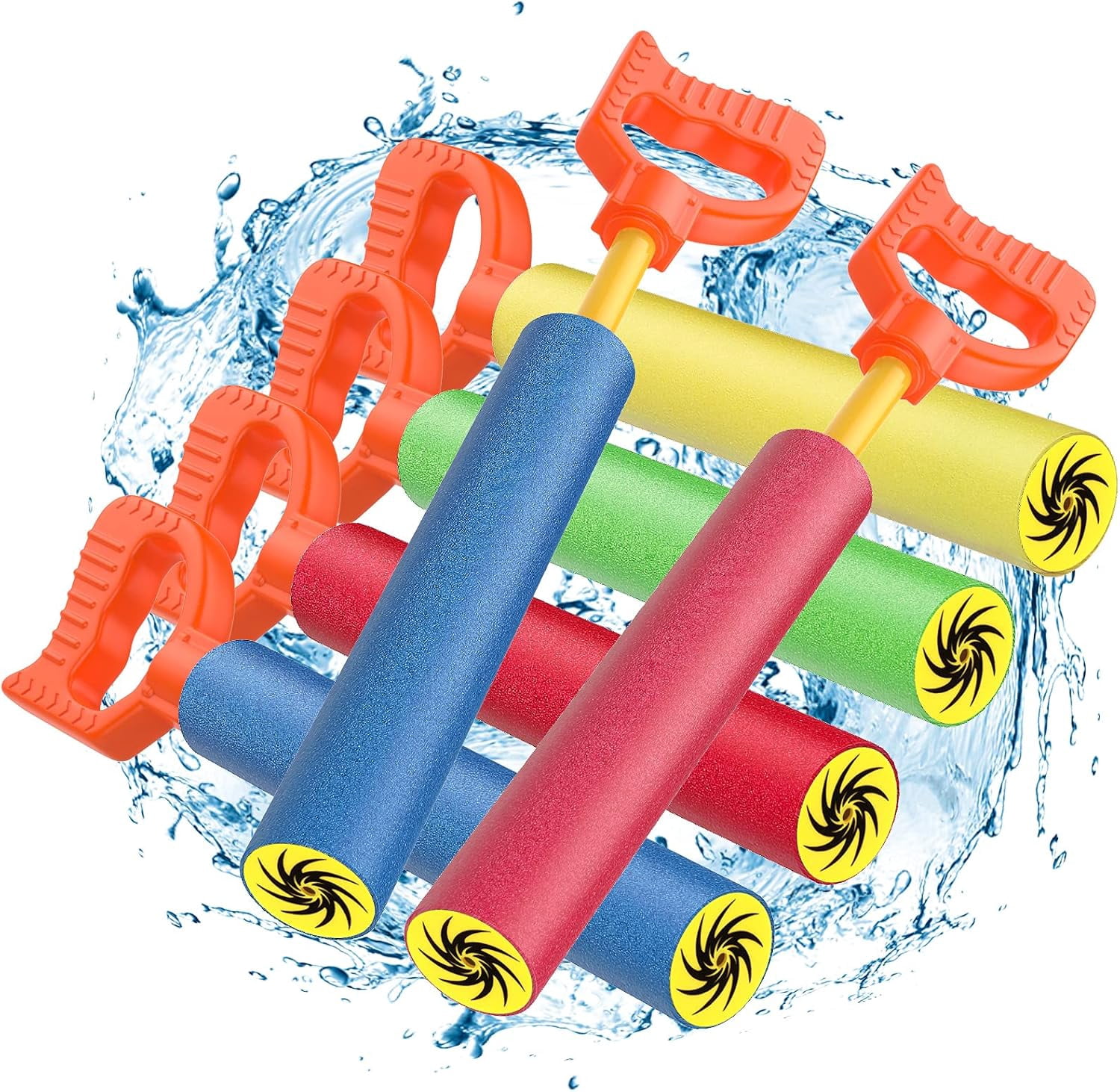 Water Pistol for Adults & Kids, 6 Pack Water Blaster Foam Shooter Set ...