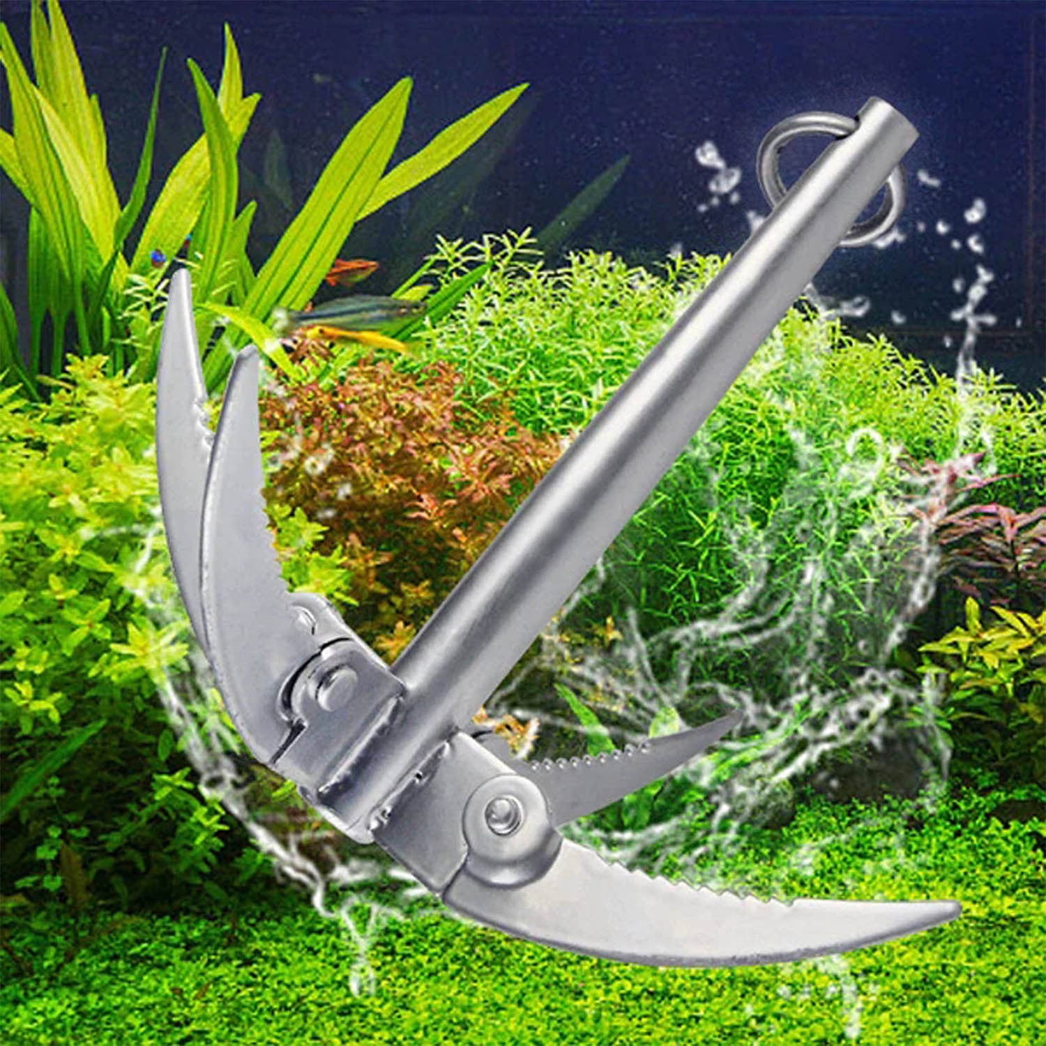 Water Plant Remover Tool, Folding Weed Rake, Stainless Steel, 10-Inch ...