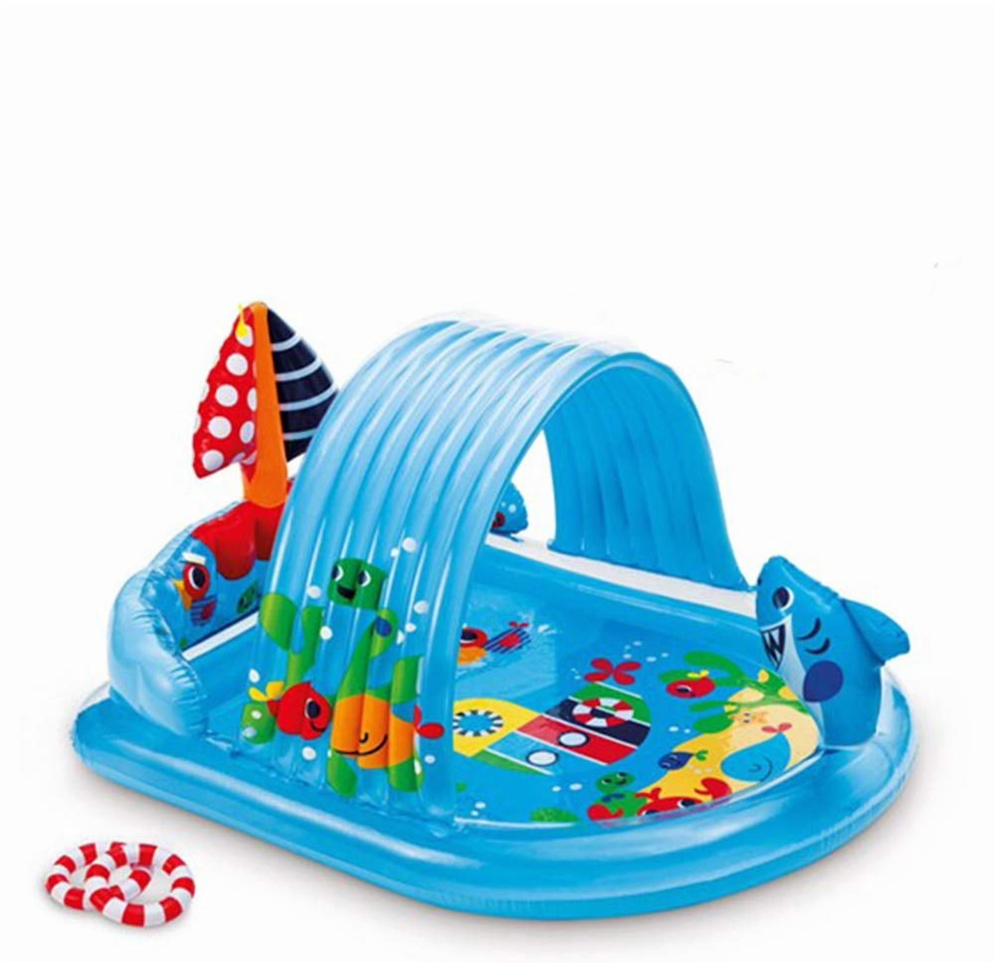Water Play Center, Jungle Themed Kiddie Pool with Slide & Sprayer ...