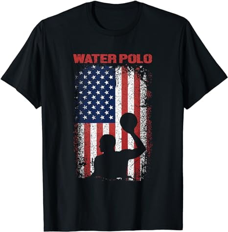 Water Polo Sport, USA Retro American Flag, Waterpolo Player T-Shirt ...