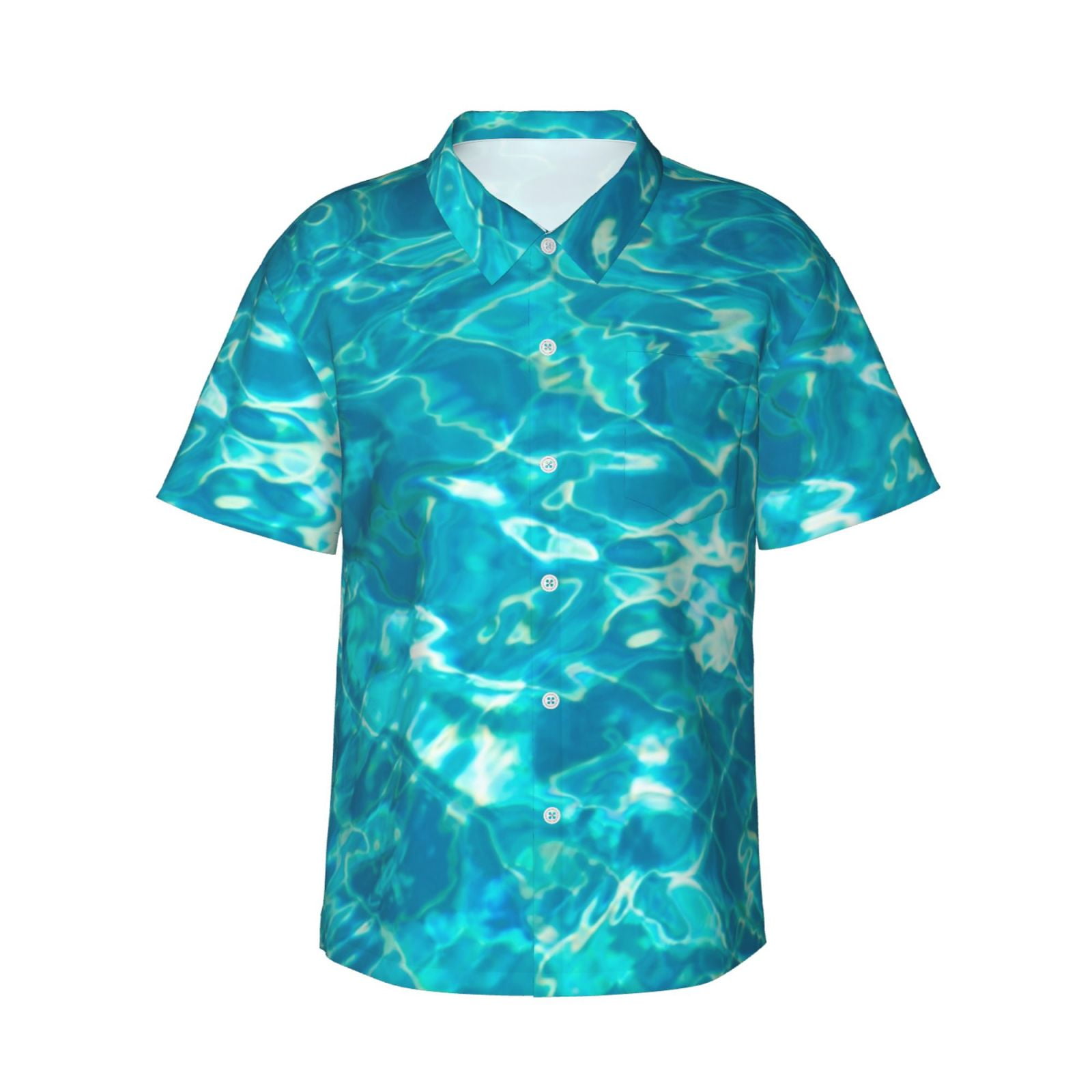Water Pool Hawaiian Shirts For Men, Summer Short-Sleeve Relaxed-Fit ...