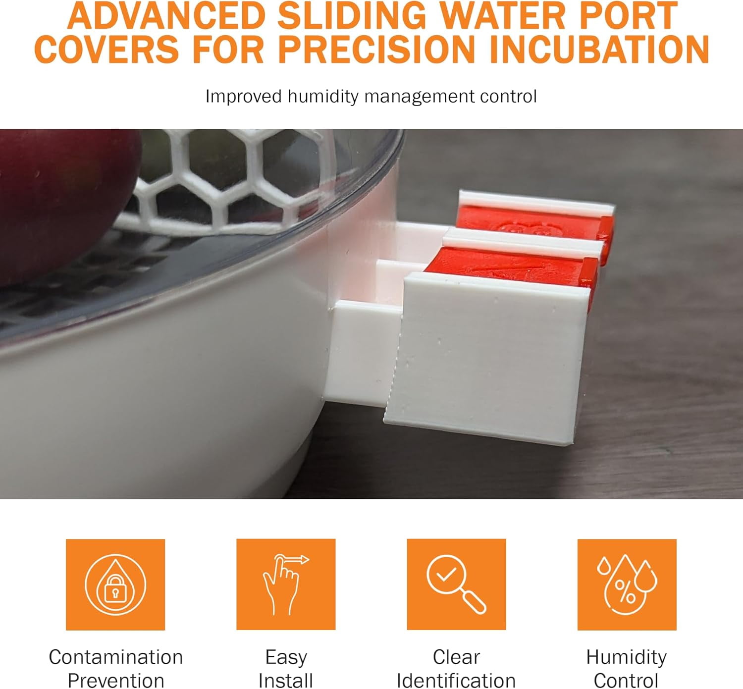 Water Port Cover for Nurture Right 360 Egg Incubator - Labeled Sliding ...