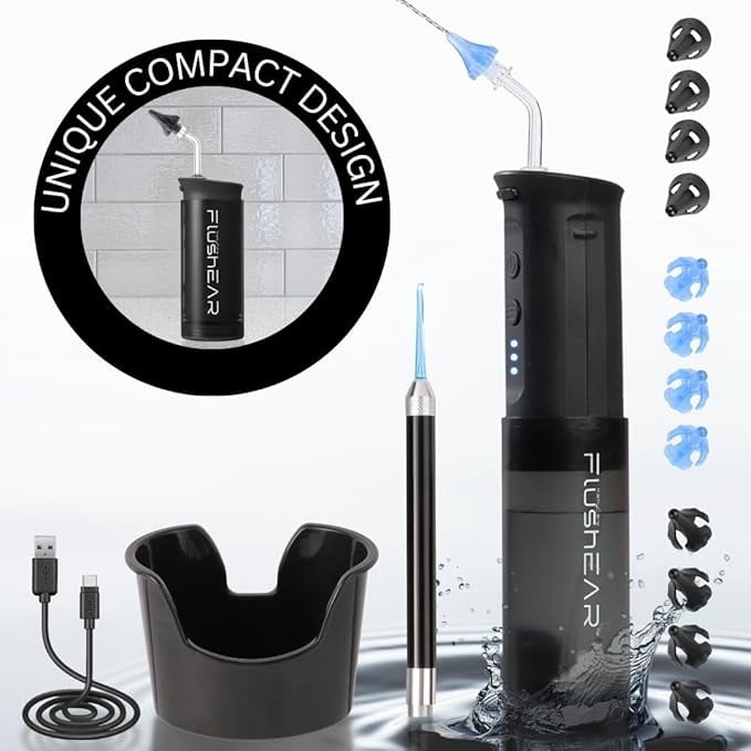 Water-Powered Ear Cleaner, 12 Reusable Tips, Safe & Effective Ear Wax ...