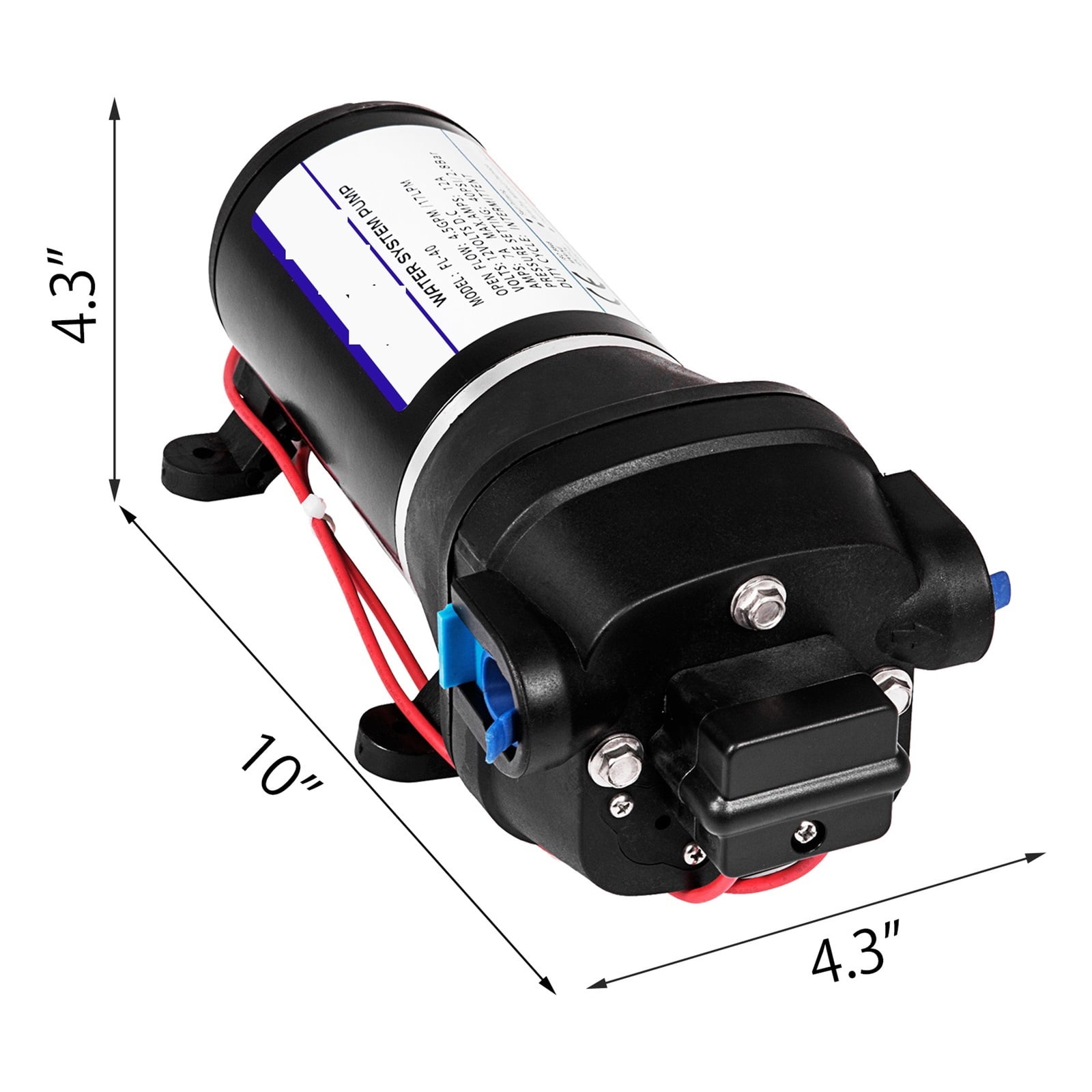 Water Pressure Diaphragm Pump 12V, FL-40 High Pressure Diaphragm Water ...