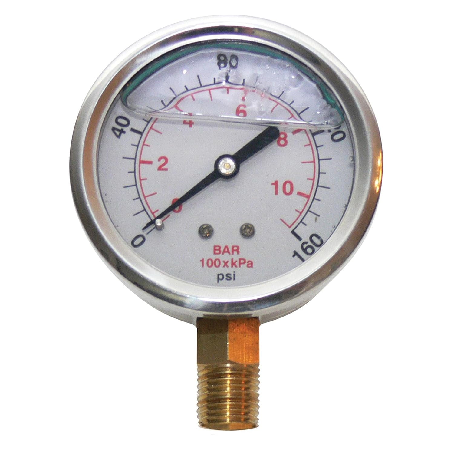 Water Pressure Gauge 1/4 Inch Male NPT, 160 PSI, with Dial Indicator ...