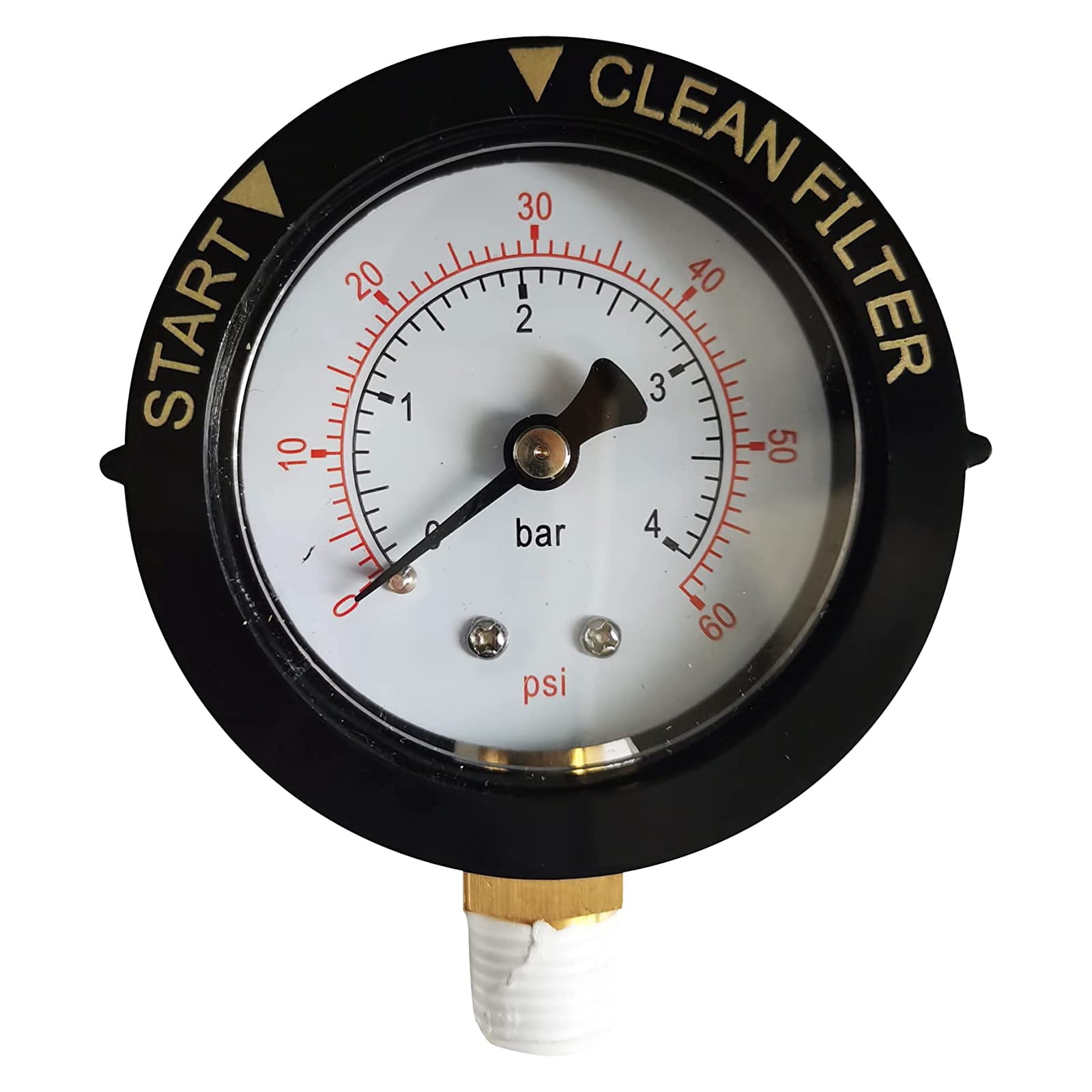 Water Pressure Gauge Pool Filter Pressure Gauge Swimming Pool Gauge 1/4 ...