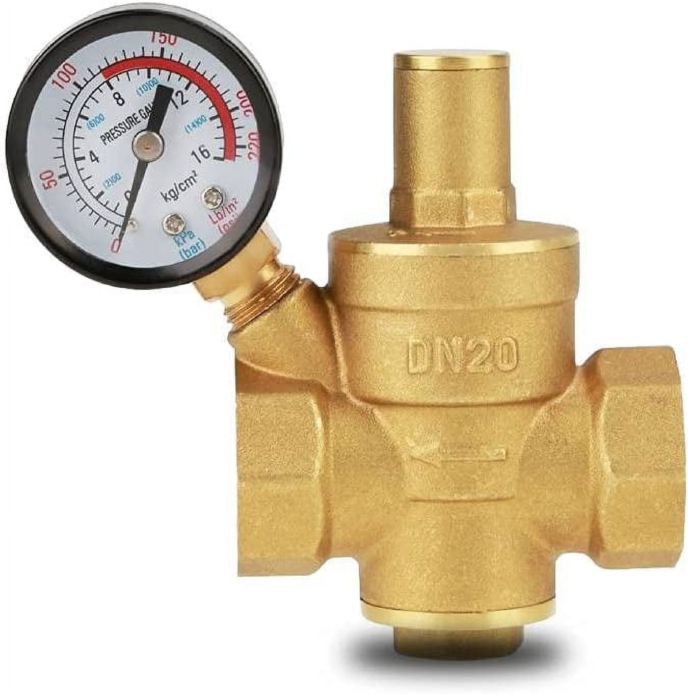 Water Pressure Regulating Valve, DN20 G3/4inch Brass Water Pressure ...