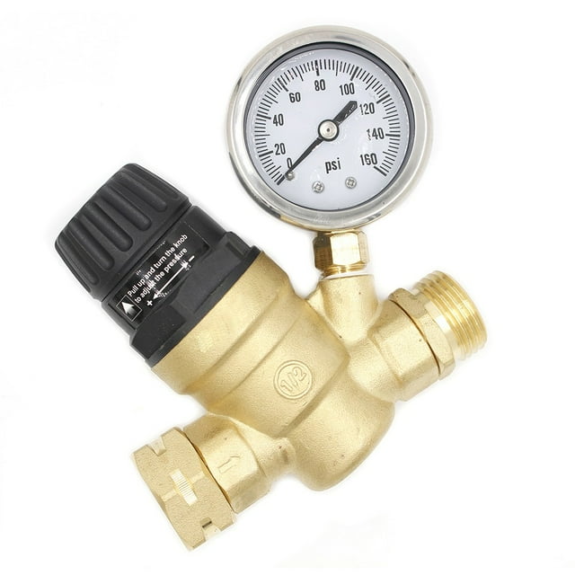 Water Pressure Regulator 3/4in with Gauge, Adjustable Water Pressure ...