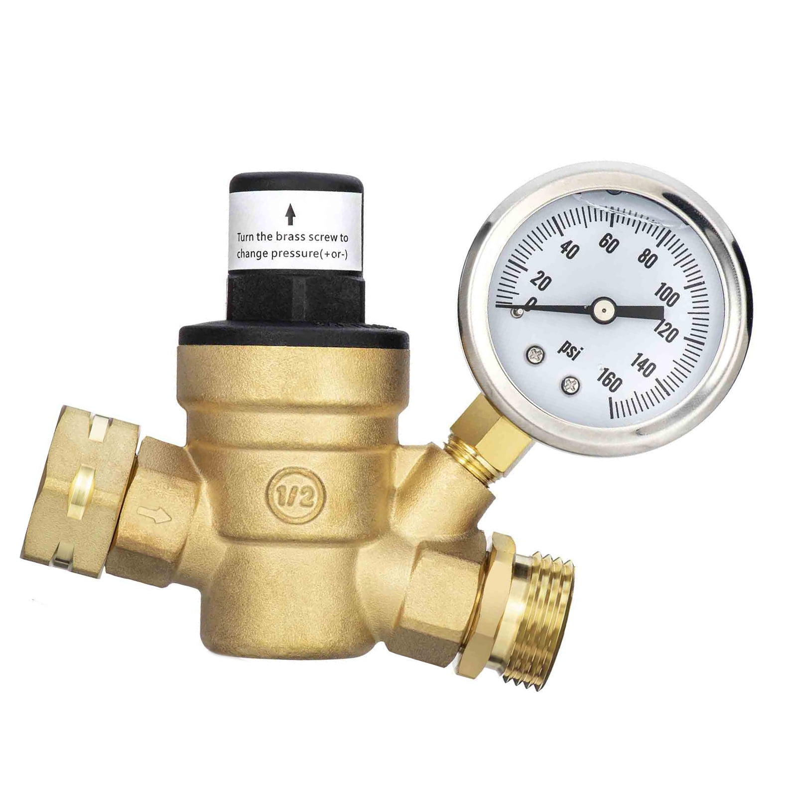 Water Pressure Regulator Inlet Screened Filters Knob Adjustable ...