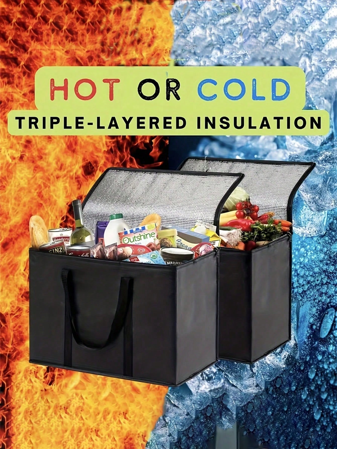 Water-Proof Cooler Bag Picnic Insulated Lunch Box Foldable Ice Pack ...