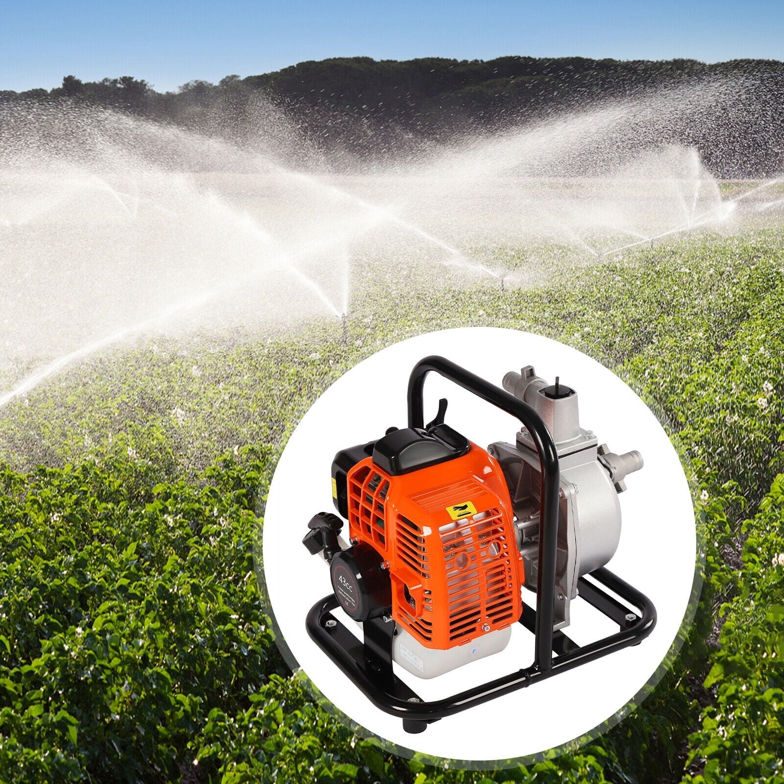 Water Pump 43CC 7Hp 2-Storke Gas Powered High Pressure Water Transfer ...