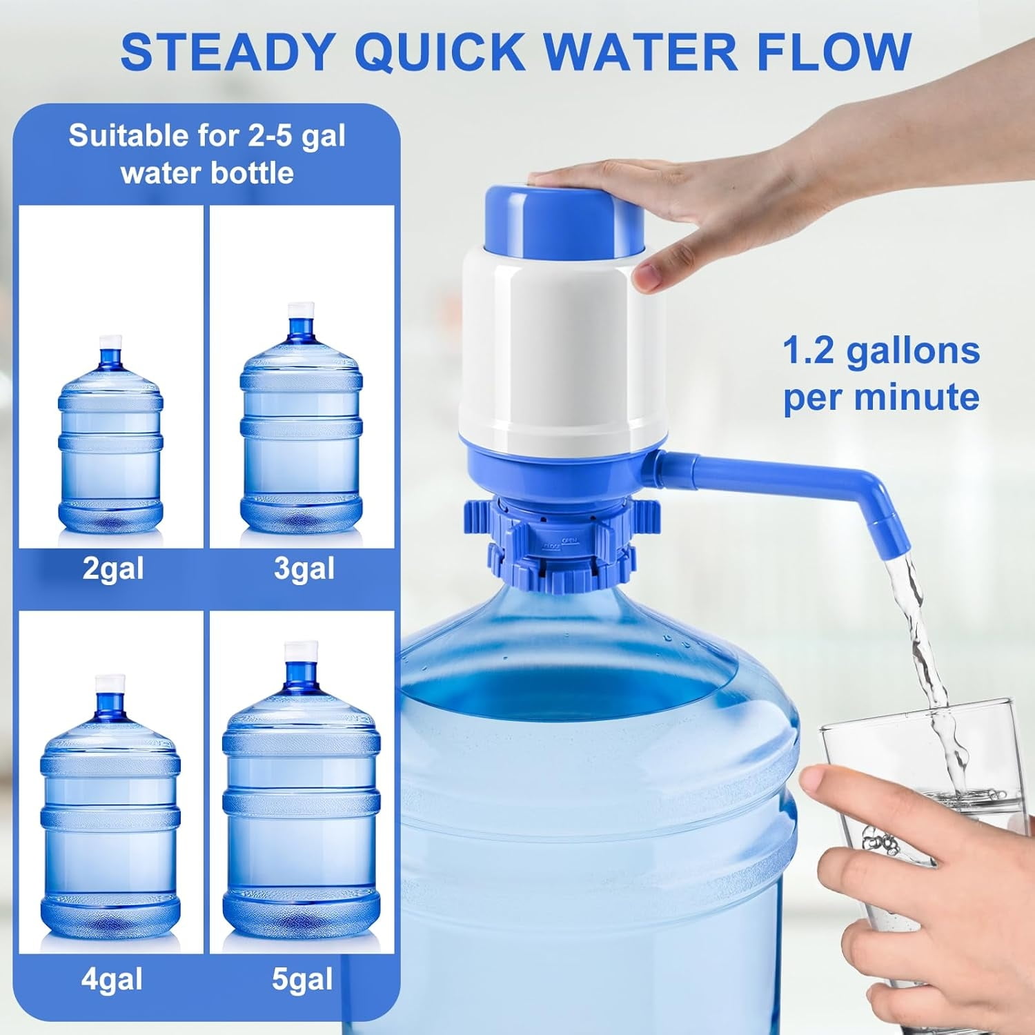 Water Pump for 5 Gallon Bottle, Water Jug Dispenser Bottle Pump ...