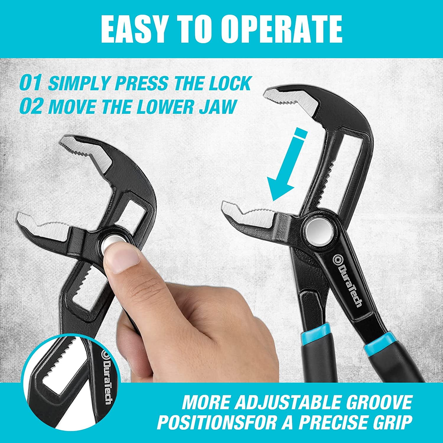 Water Pump Pliers Set, Push-Lock Pliers Set, Upgrade Thicker Handle, 8 ...