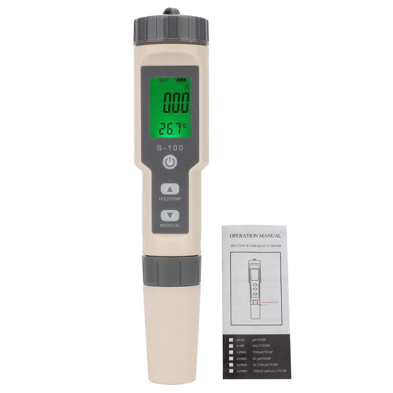 Water Quality Testing Kit,4in 1 EC/TDS/ Salinity/Temperature Tester ...