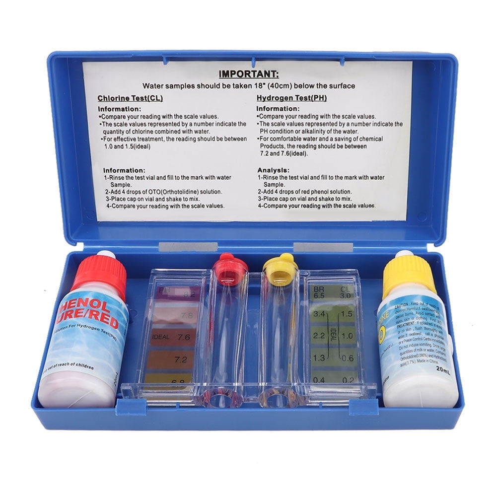 Water Quality Testing Kit, Pool Water Test Accessories, PH Chlorine ...